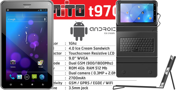Spesifikasi dan Harga HP Mito T970 Tablet Book 9 Terbaru 2013