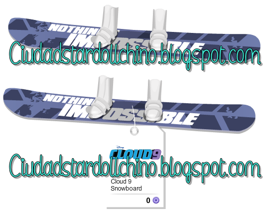Ciudad Stardoll: Tabla de Snowboard 'Cloud 9' ¡GRATIS!
