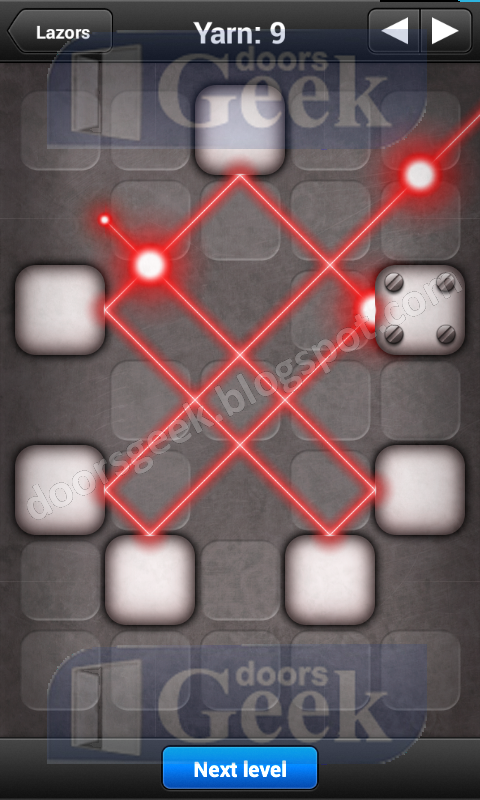 Lazors Yarn Level 1 to Level 10 Walkthrough ~ Doors Geek