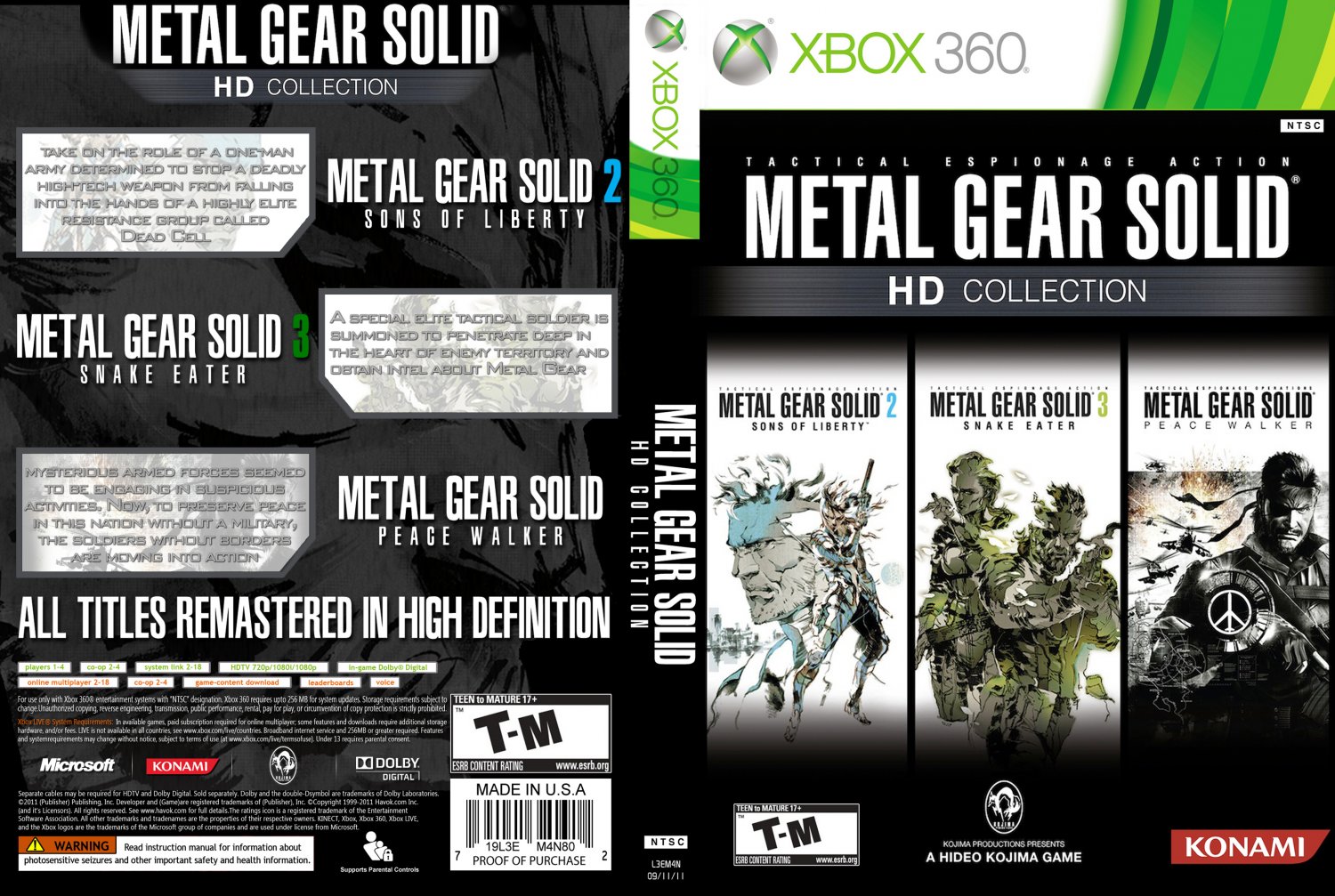Metal Gear Solid HD Collection - Xbox 360 | Ultra Capas