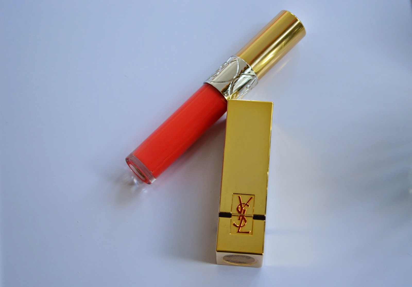 YSL Rouge Pur Couture- Le Orange(13) & Gloss Volupte-Corail Trapeze(204 ...