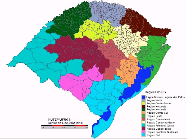 Enciclopédia Panorama Lavrense: MAPAS: As regiões do RS