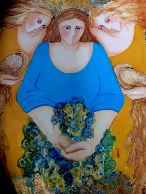 Guity Novin's Paintings : My mixed-meda paintings (1998)- oil & gold ...