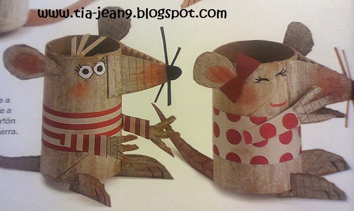 COMO HACER UN RATON CON ROLLOS DE CARTON