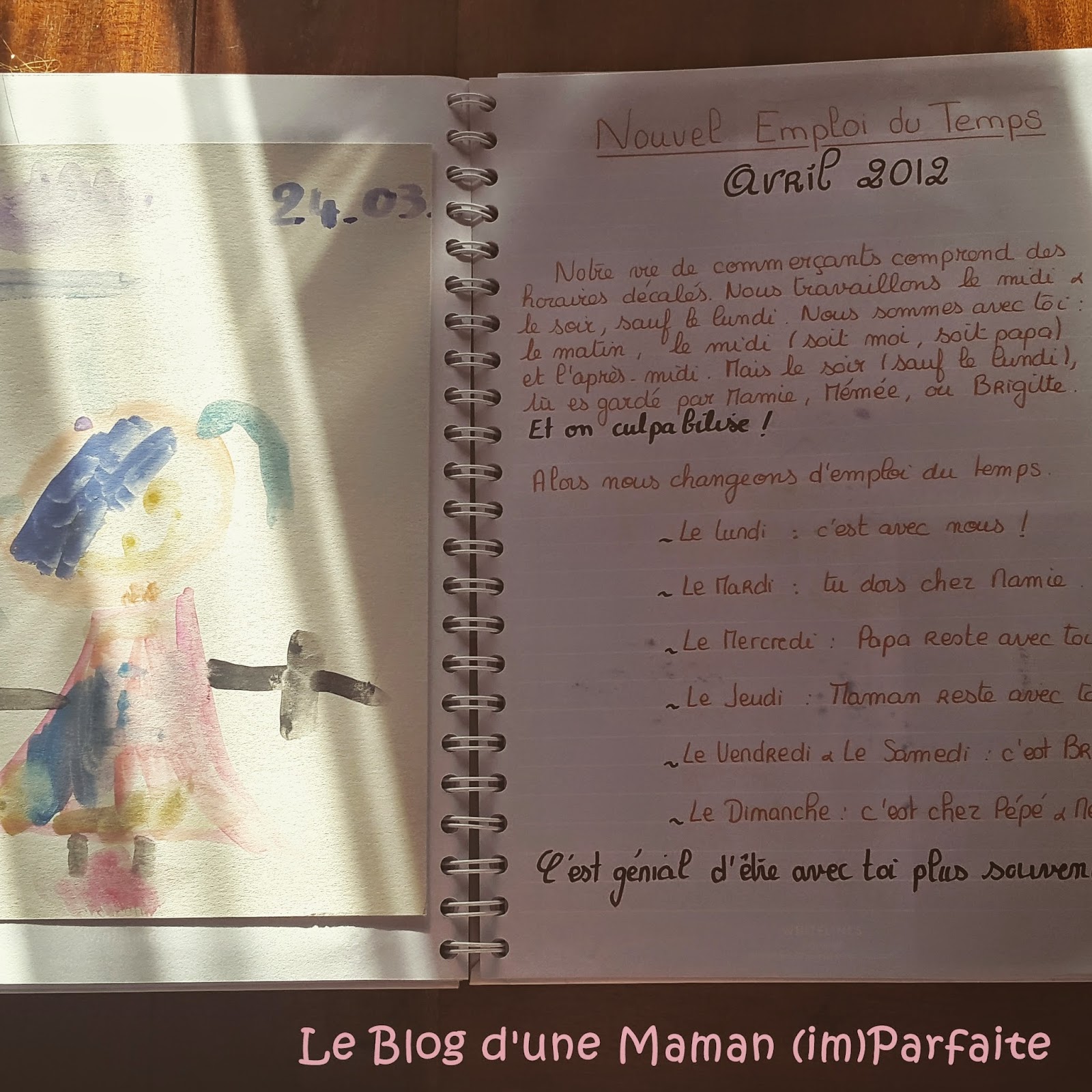 ~ Le blog d'une maman (im)parfaite ~: Un cahier, souvenir de son ...