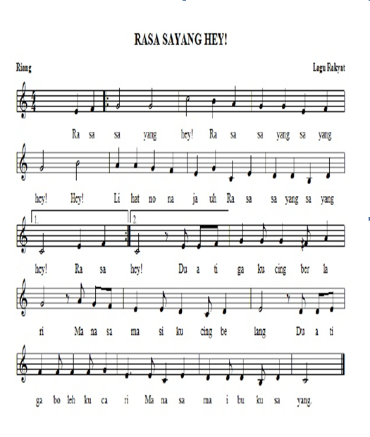 Bahan-bahan Pengajaran Dan Pembelajaran Muzik: Rasa Sayang Hey!