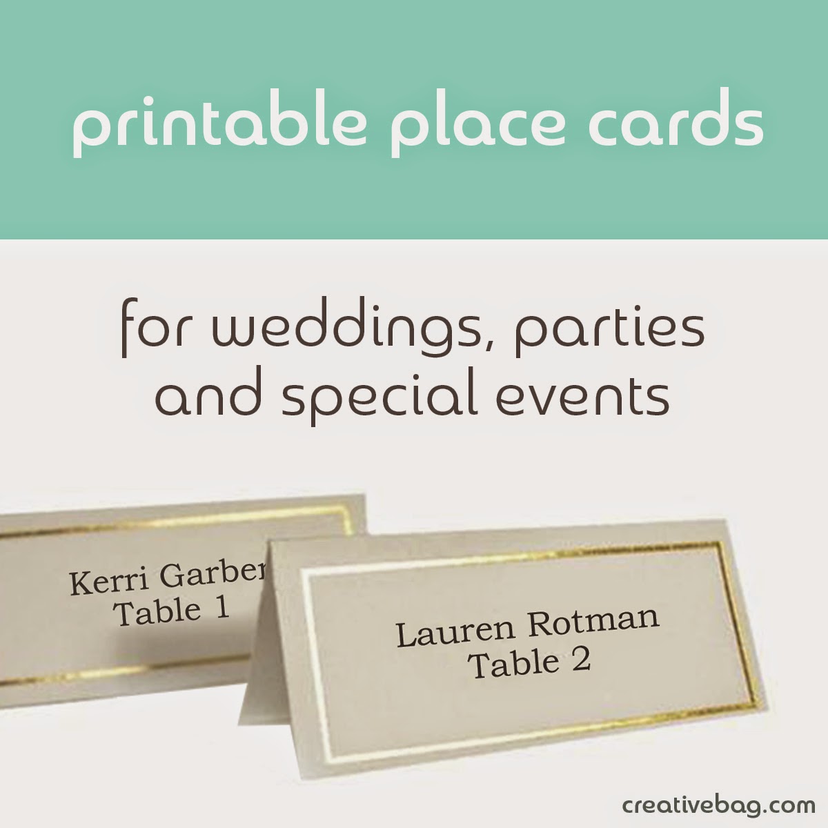 the creative bag blog: do it yourself with our printable place cards