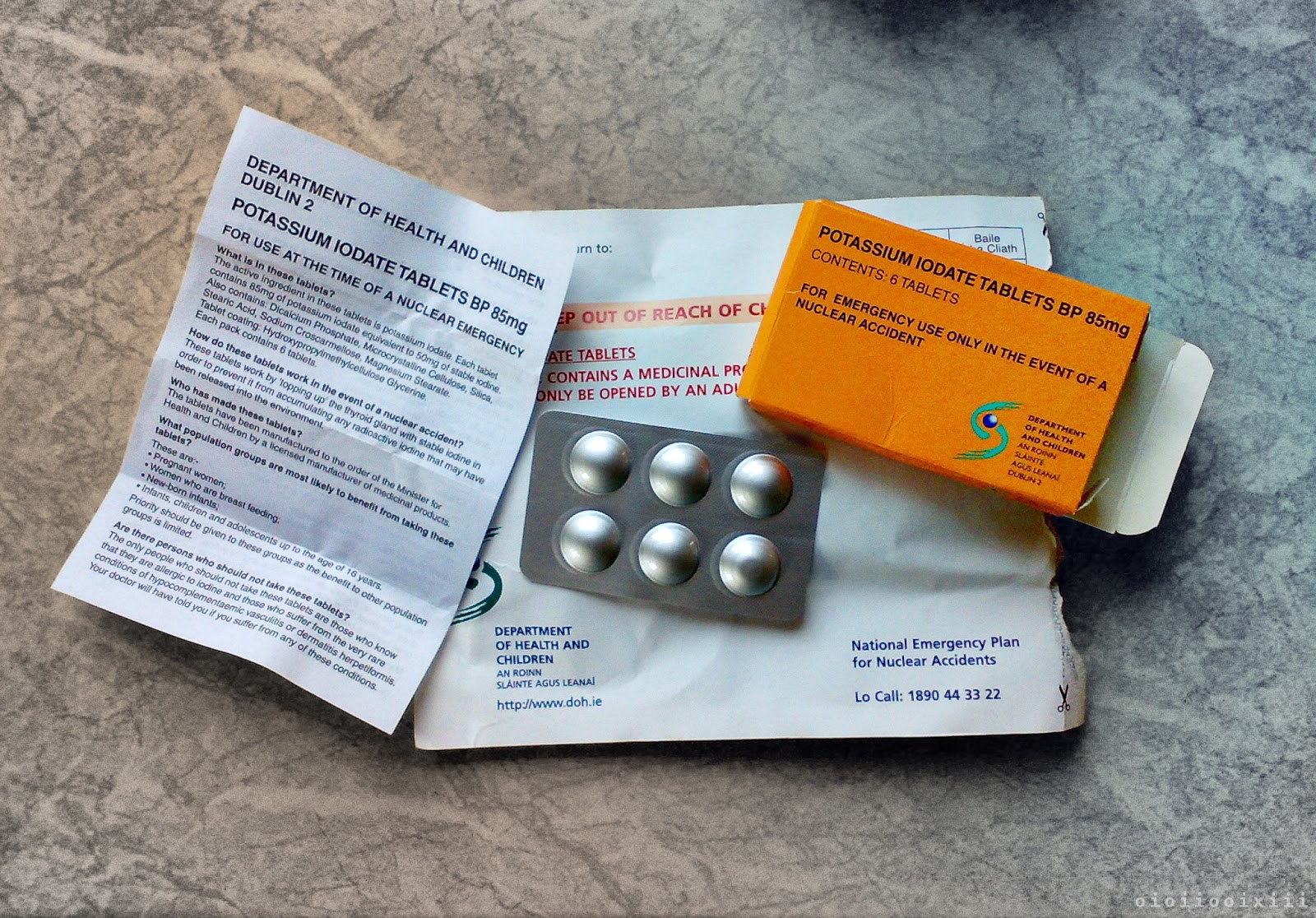 oioiiooixiii: Irish State-Issued Iodine Tablets: 'For emergency use ...
