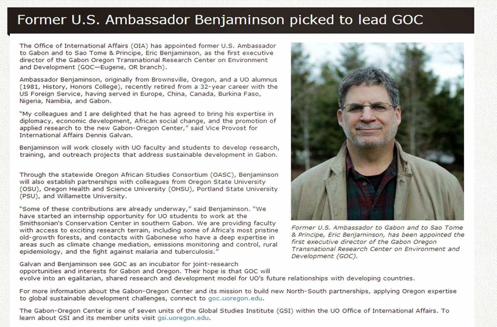 AS WE ANNOUNCED IT TO YOU IN PRECEEDING POSTS, IT'S OFFICIAL; ERIC ...