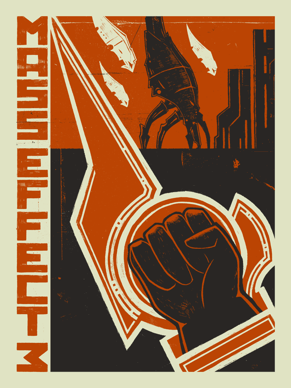 Inside The Rock Poster Frame Blog John Vogls Mass Effect 2 Omni Blade Screenprint Poster