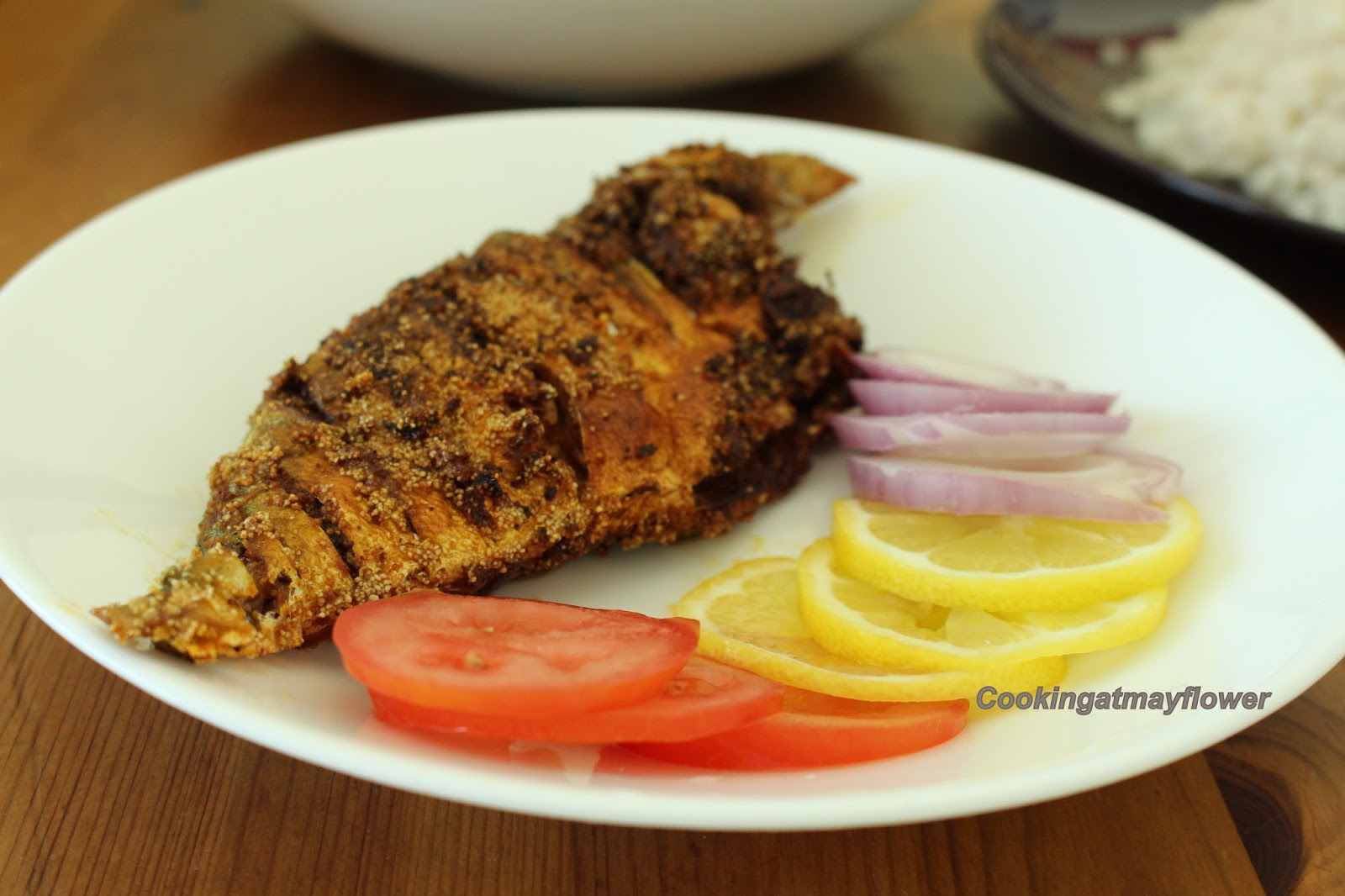 Cooking at Mayflower: Rava fish fry / Mangalorean style fish fry