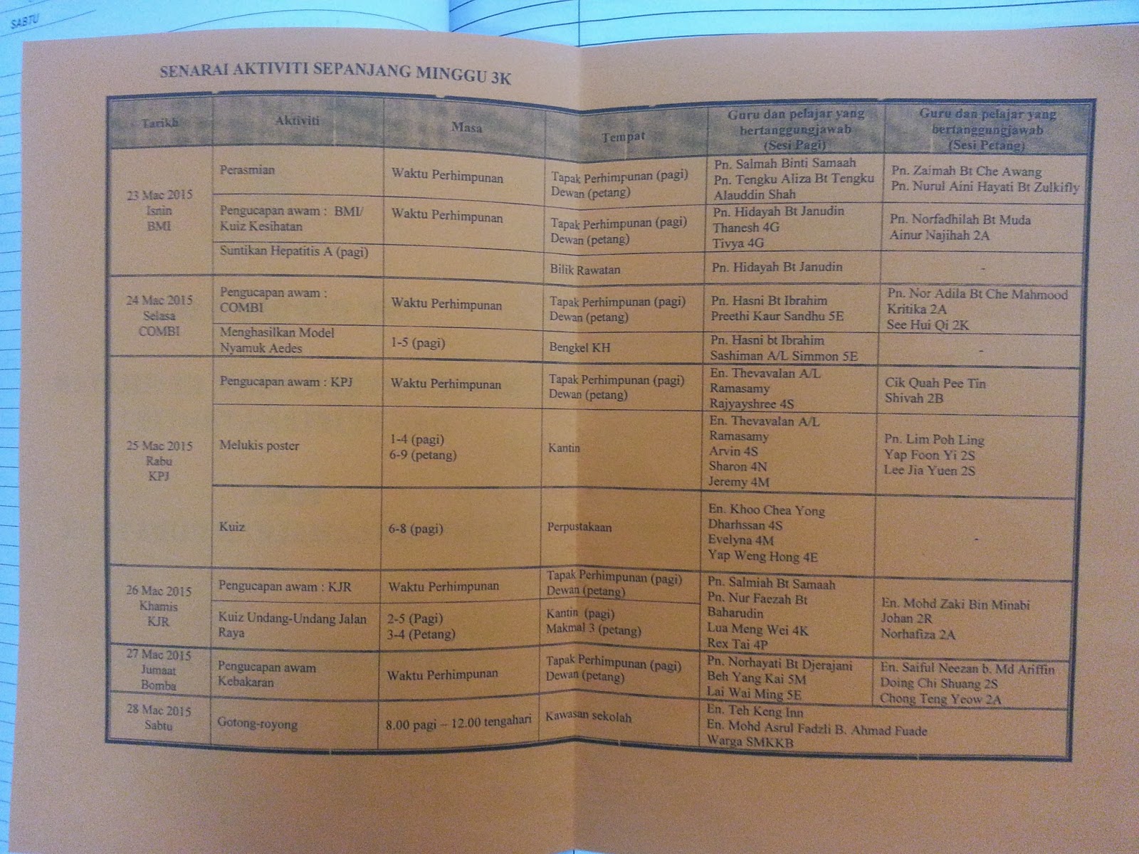 Sekolah Menengah Kebangsaan Kepong Baru: Program 3K Sesi Petang