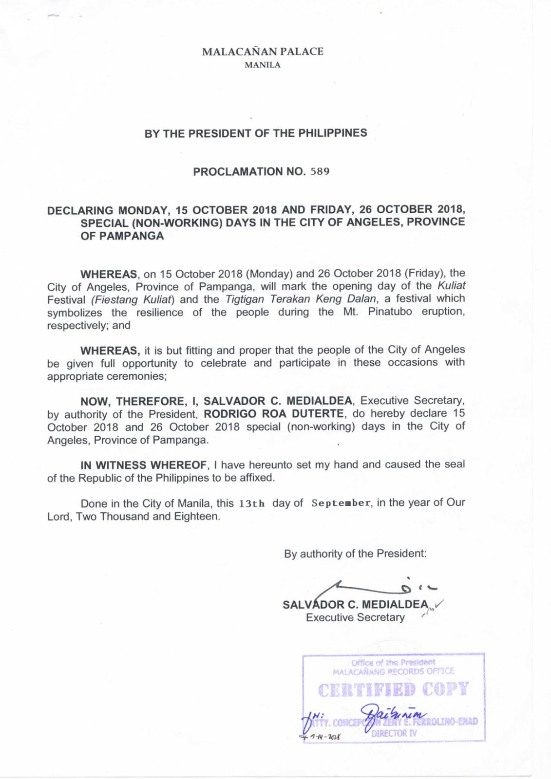 Philippine Holidays: Special (Non-Working) Day in Angeles City ...