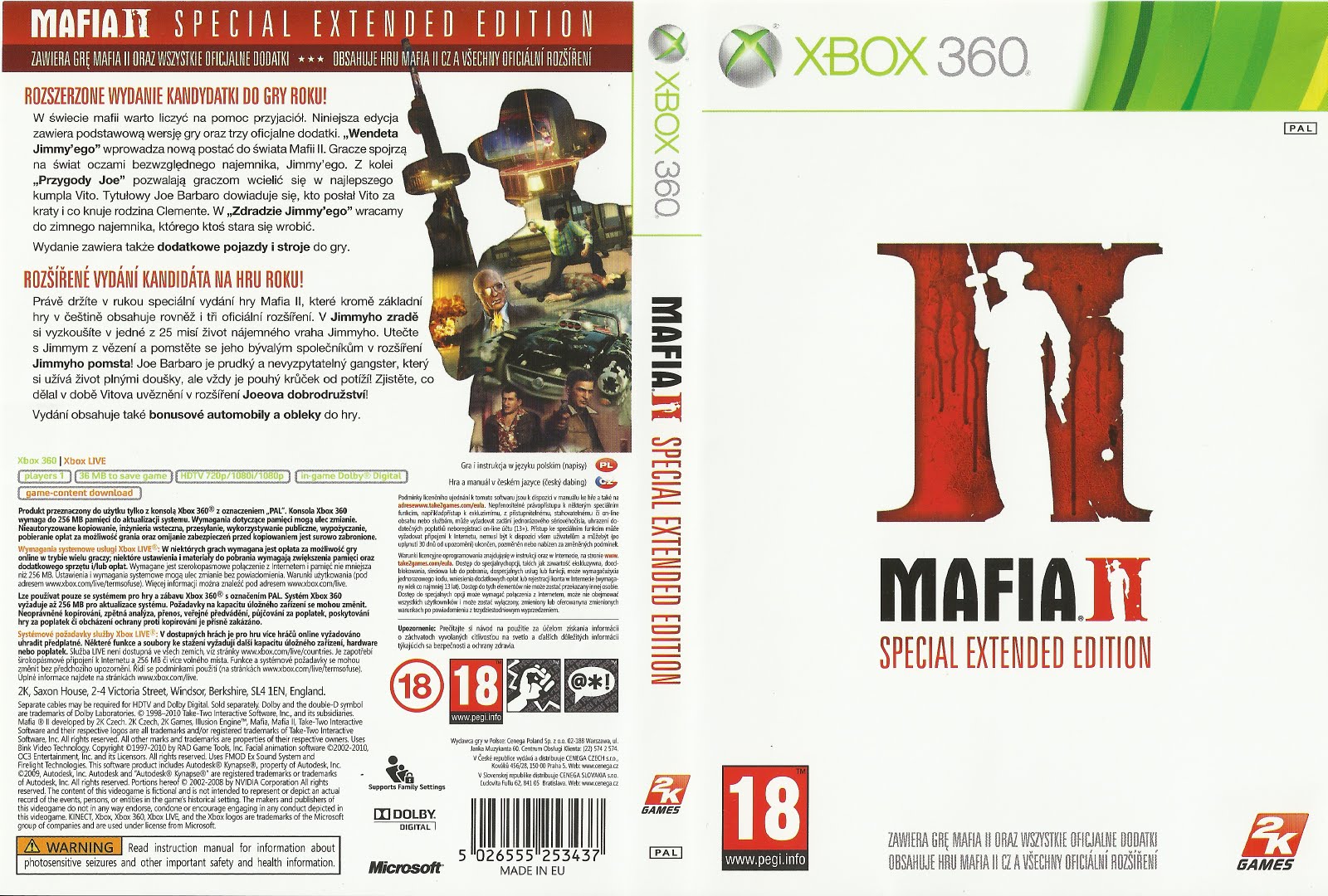 Capa Mafia II - Special Extended Edition:Covers Filmes