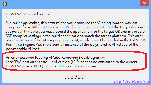 LabVIEW 的深入研究: [原創] LabVIEW code security: Password Protect VI v.s. Removing Block Diagram VI
