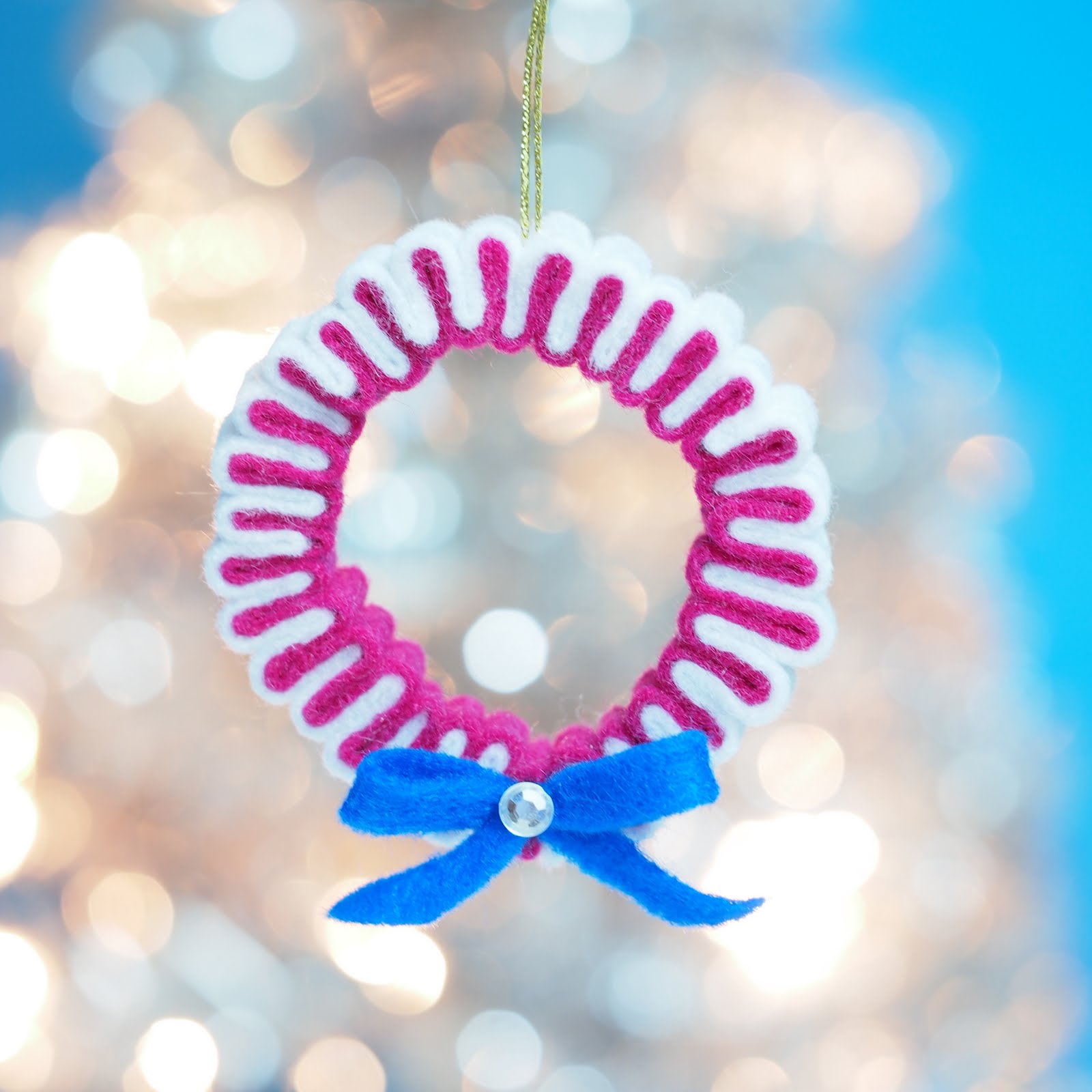 The Tiny Funnel: Felt Ribbon Wreath Ornaments