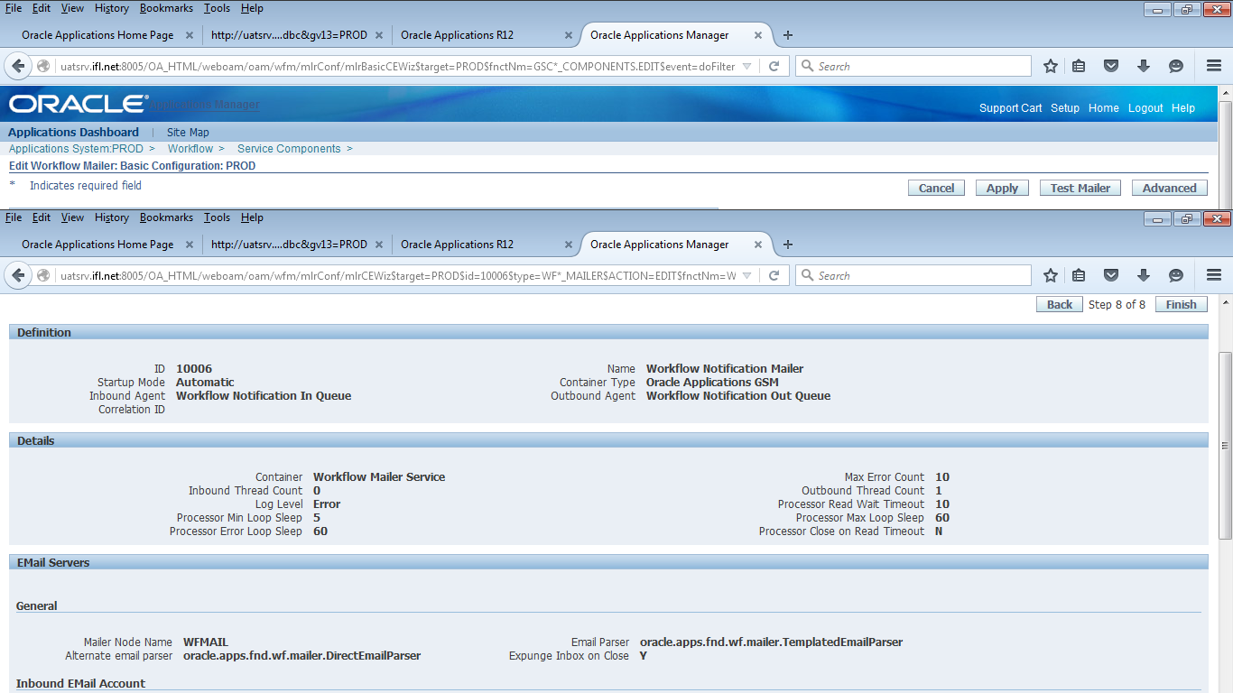 Oracle Technical Consultant Information Oracle Workflow Mailer Configuration