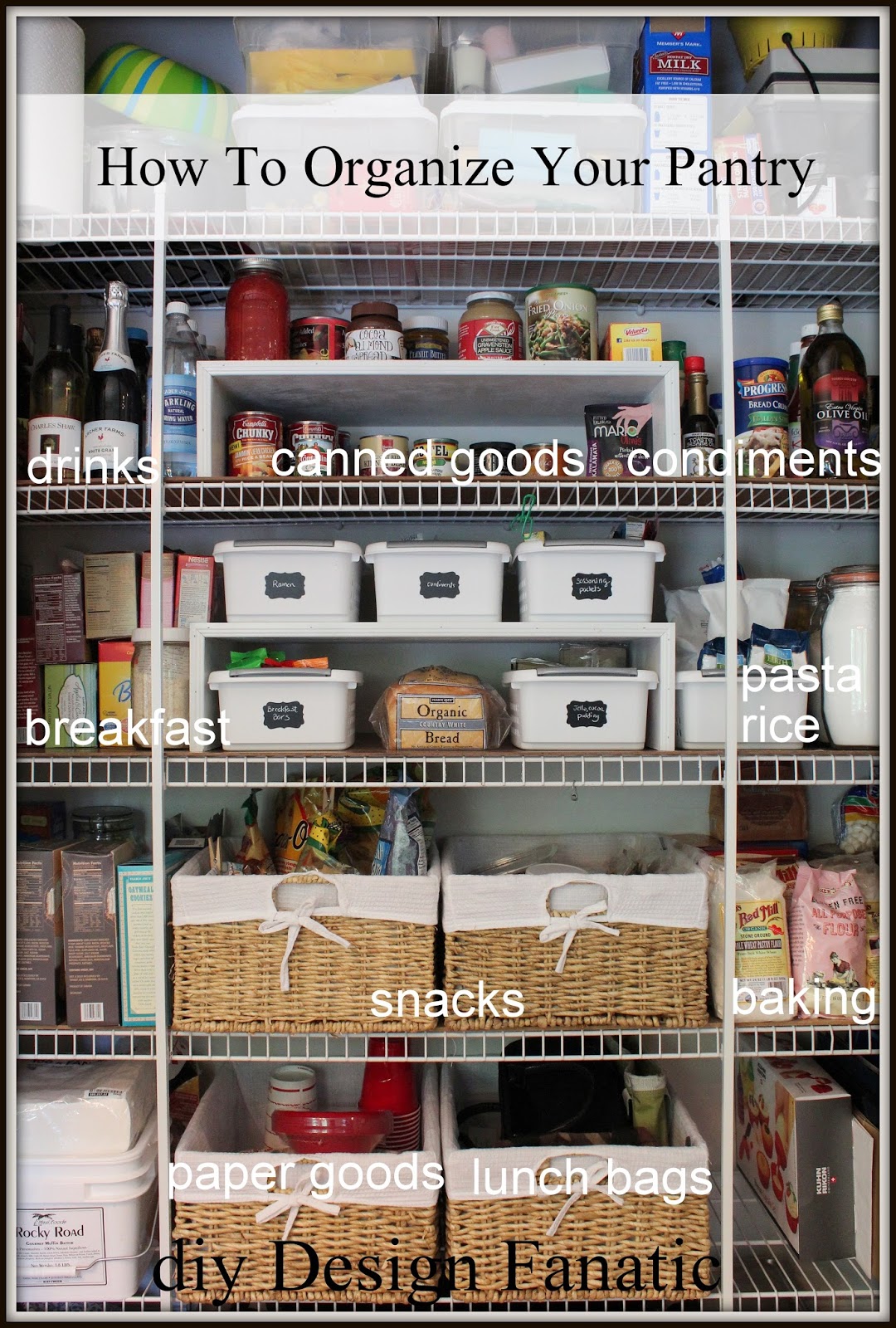 You can see how I organized our previous pantry HERE