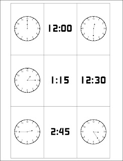 Relentlessly Fun, Deceptively Educational: Telling Time Printable Card Game