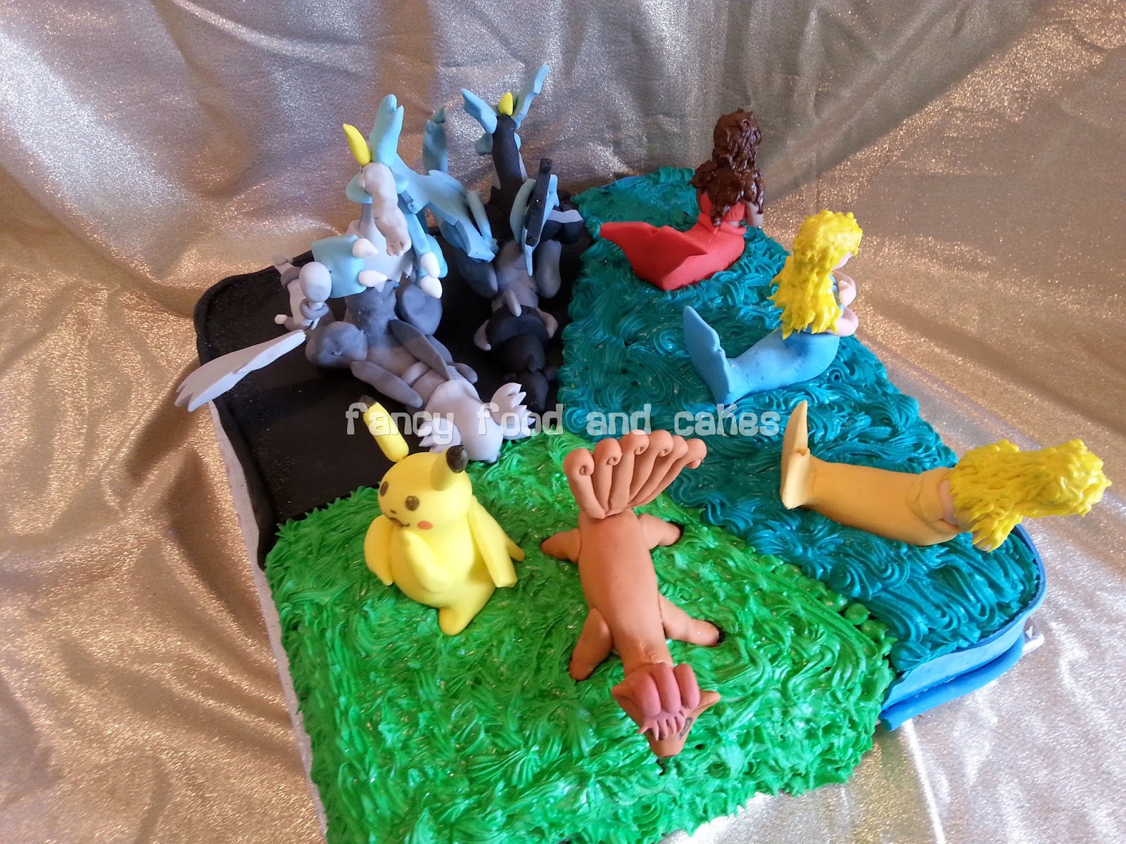 fancy food & cakes: Triplice torta: Pokemon e sirene di H2O! - Three ...