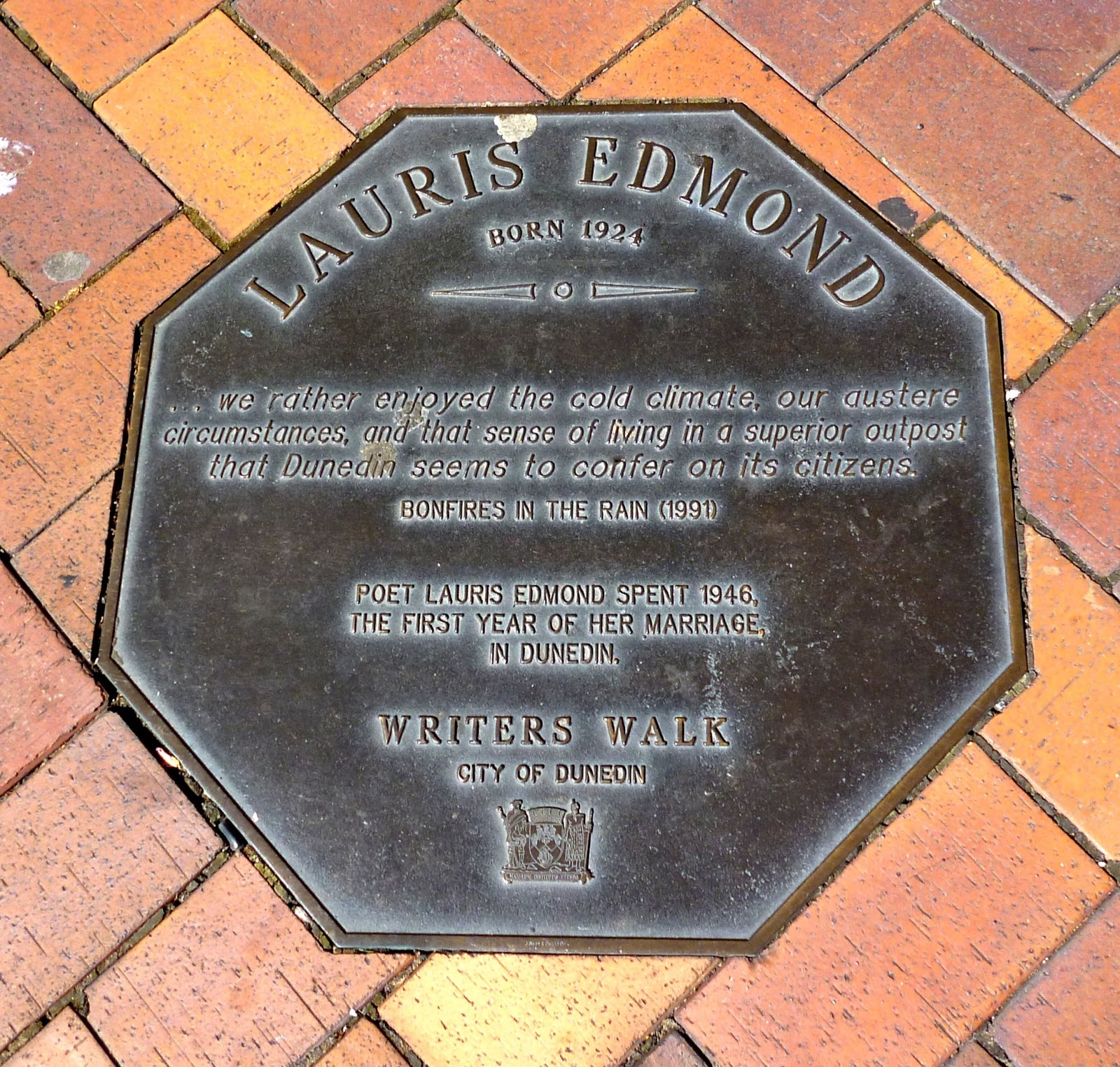 Dr Tony Shaw: Writers' Walk, Dunedin, New Zealand