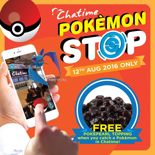 CHATIME 全国促销！ FREE Pokepearl Topping !! 在Chatime 附近Catch到Pokemon就可以了 ...
