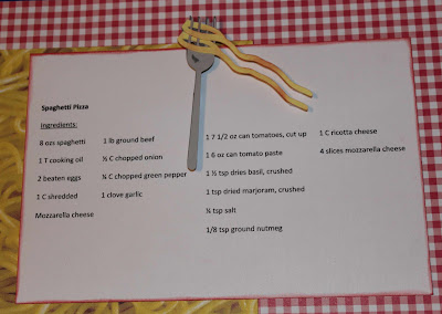 Created by Sunshine HoneyBee: Spaghetti Recipe Scrapbook Layout