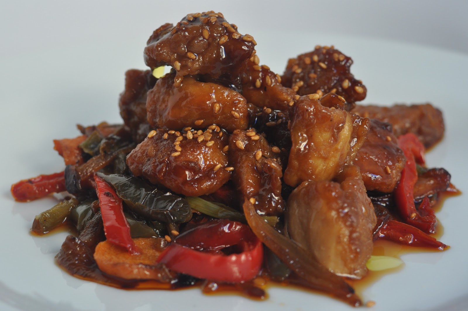 Tomates verdes fritos: Pollo agridulce