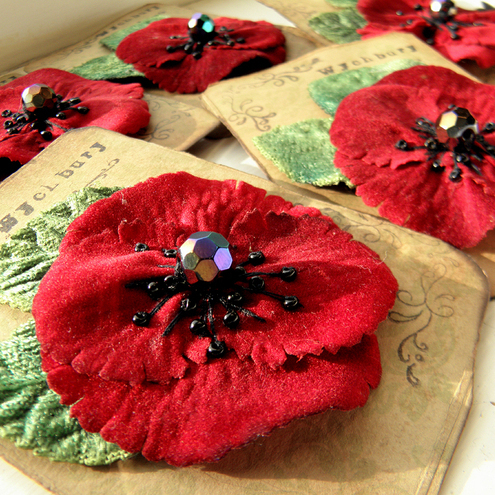 I Love Handmade: Remembrance Poppy Corsage 2011 by Wychbury