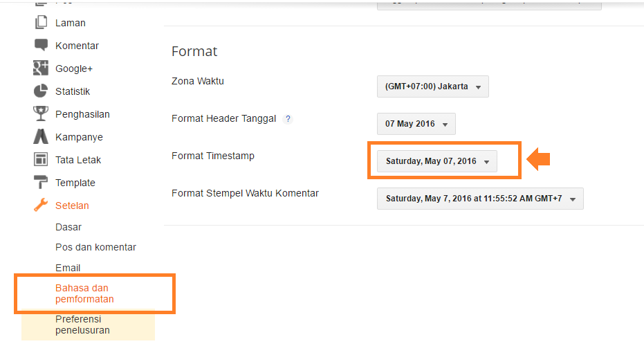 Kode Tanggal Posting Blog: dateHeader dan timestamp > Contoh Blog