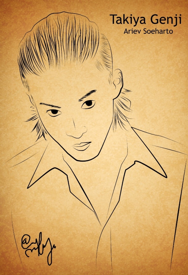 Takiya Genji Close Up Sketch | karivkature