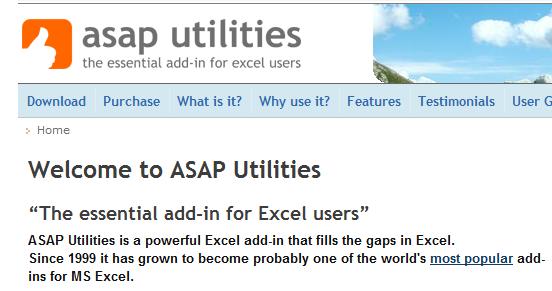 E-Dicas: Suplemento/Add-in para Excel - ASAP Utilities