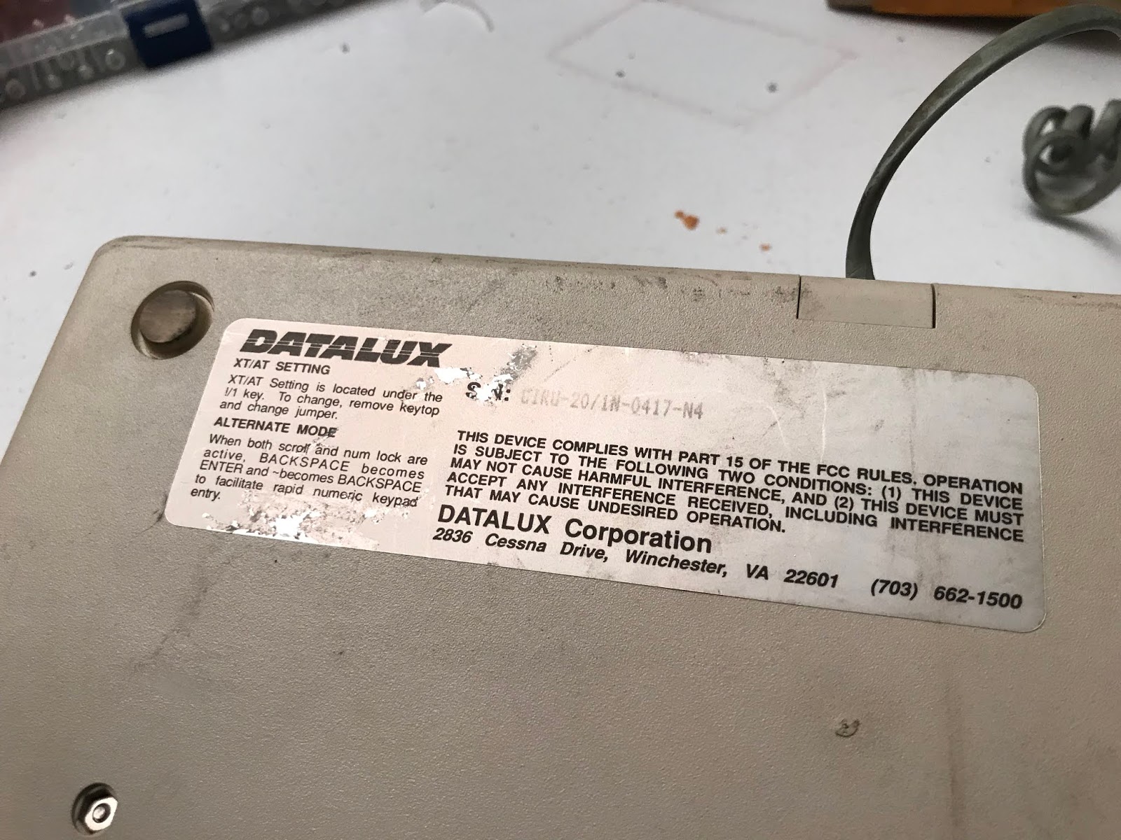 My Project Blog: Datalux Keyboard Teardown