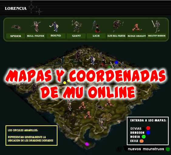 Mapa y Coordenadas de Mu Online