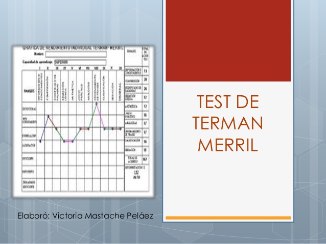 Terman Merril Psicometrico Prueba de Inteligencia