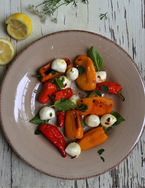 more than burnt toast: Enjoy Marinated Mozzarella and Pepper Salad as ...