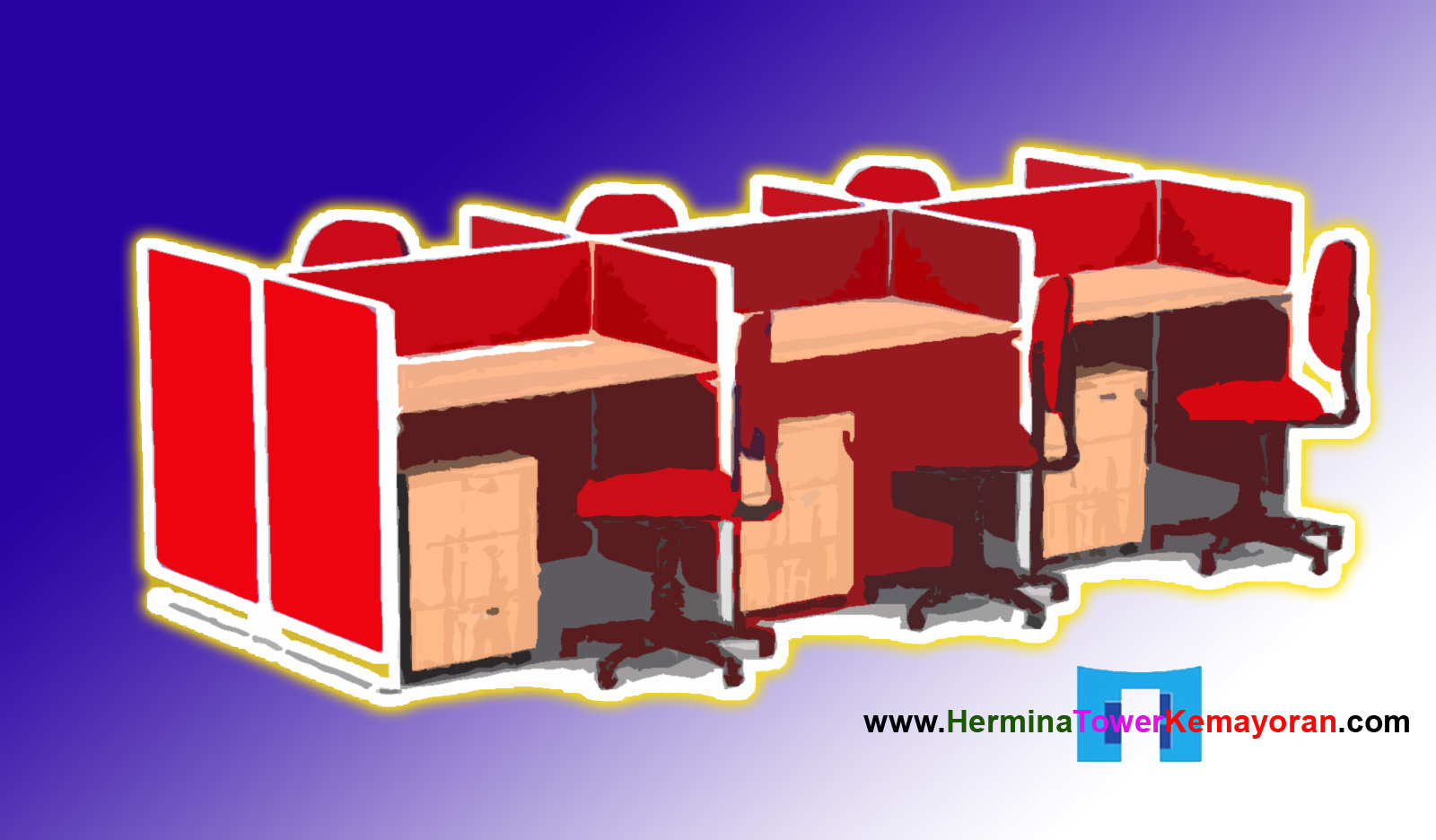 Hermina Tower - Premium Office Space: Contoh Desain Meja Kerja