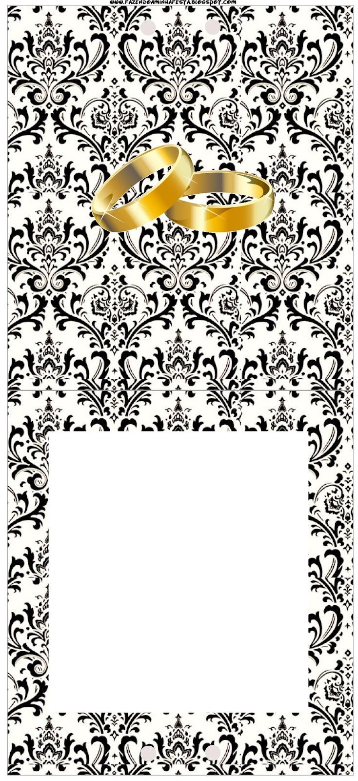 Wedding Rings in Black and White Damask: Free Printable Mini Kit. | Oh ...