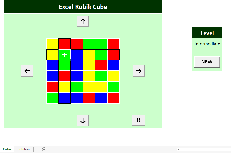 Excel Macro Fun: Excel Rubik Cube Puzzle