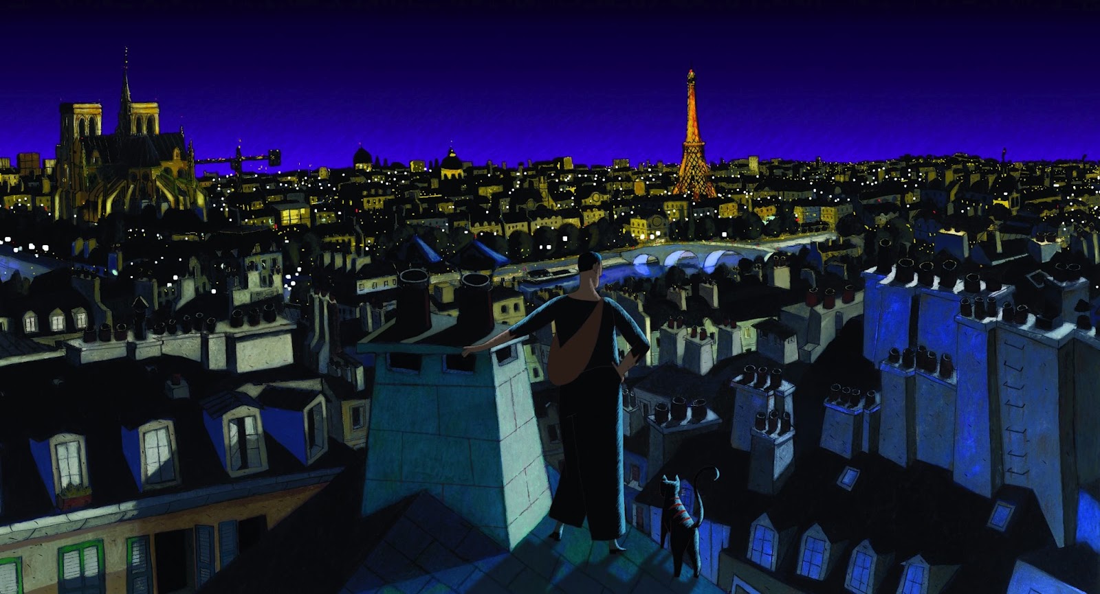 paper bag & string: "A Cat in Paris"-- Animated Film Charms