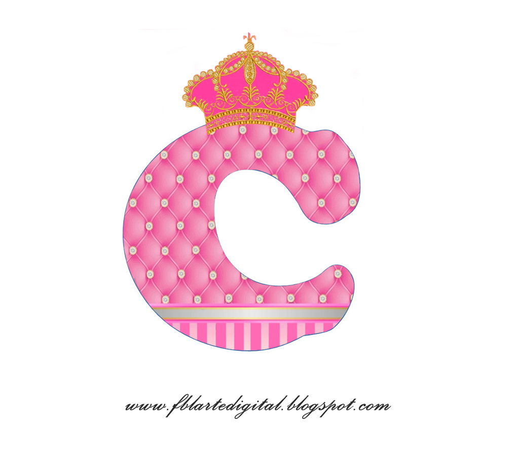 Alfabeto con Corona Dorada y Rosa. - Oh my Alfabetos!