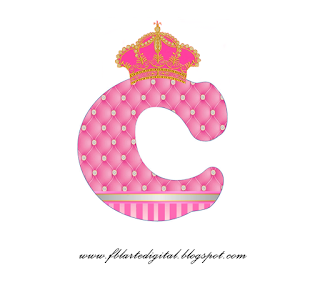 Alfabeto con Corona Dorada y Rosa. - Oh my Alfabetos!