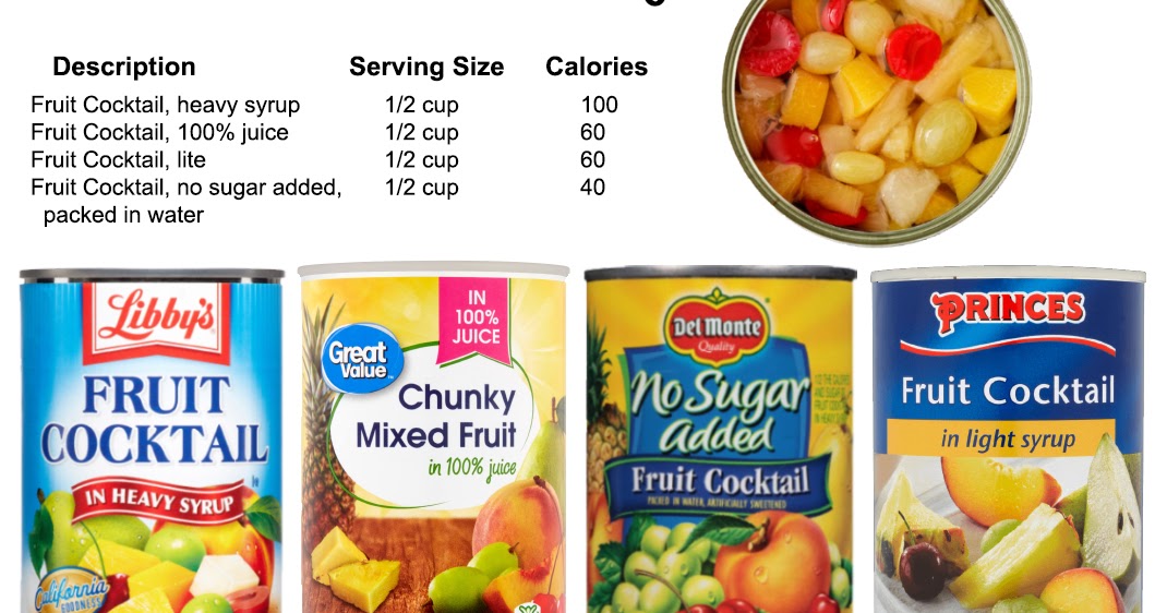 Del Monte Fruit Cocktail Sizes