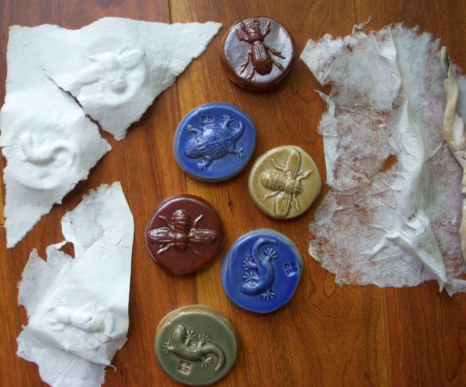 Art, the Beautiful Metaphor: Molded Paper experiment and tiles