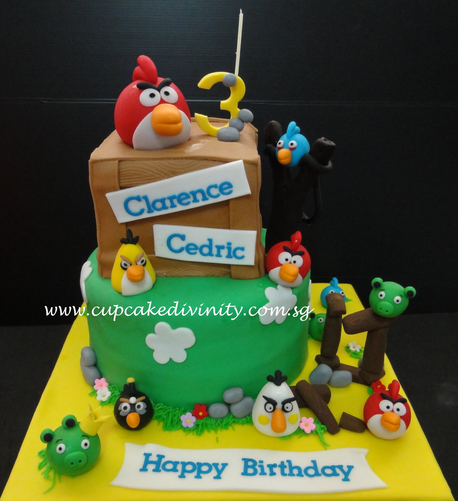 Cupcake Divinity: 2 tier Clarence Angry Bird Cake