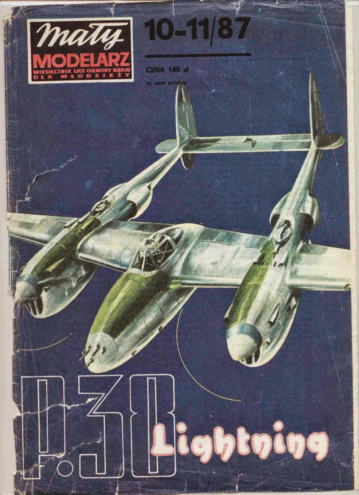 Military Papercraft Model: P-38 Lockheed LIGHTNING