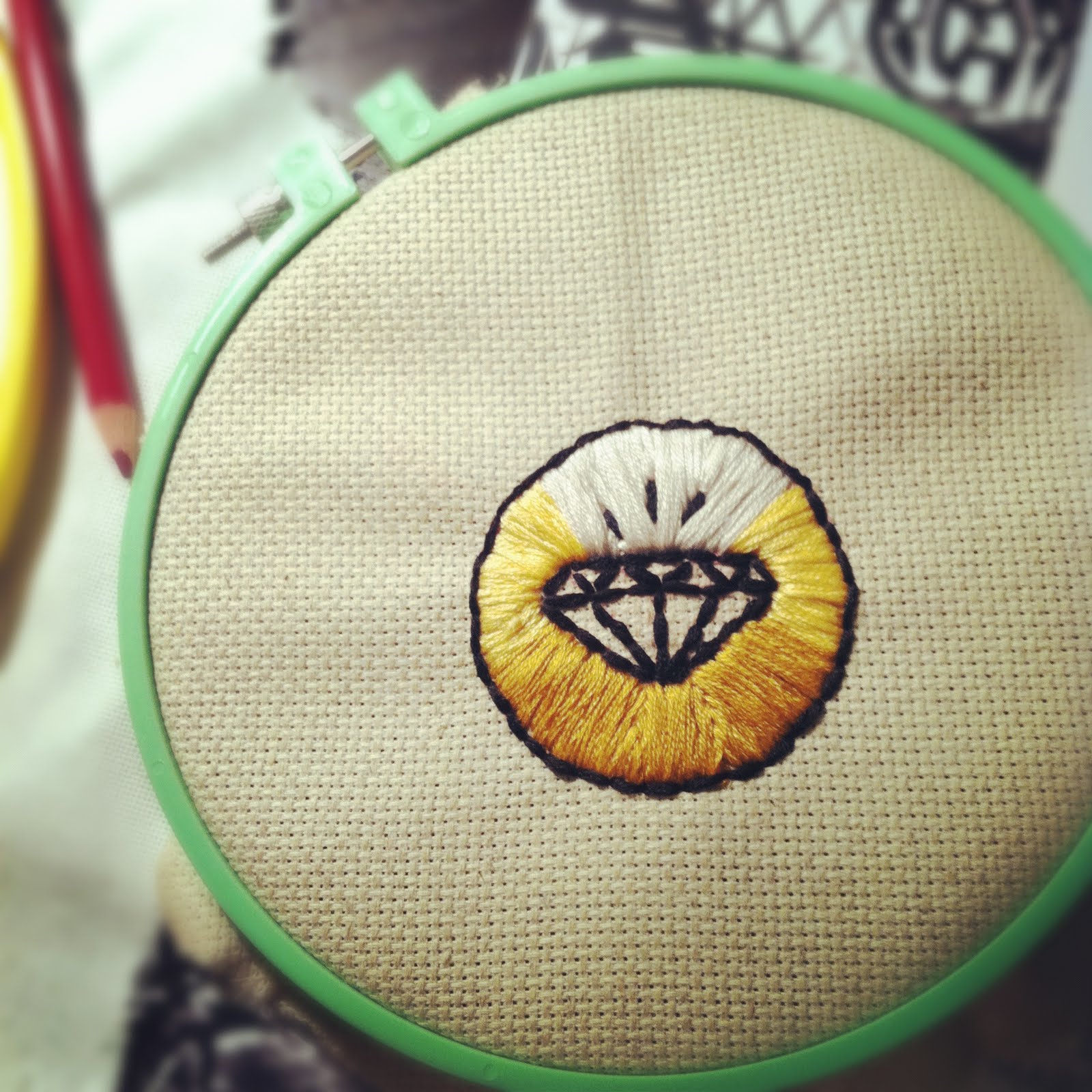 Lauren Magda Illustration & Design: Embroidered diamond patch