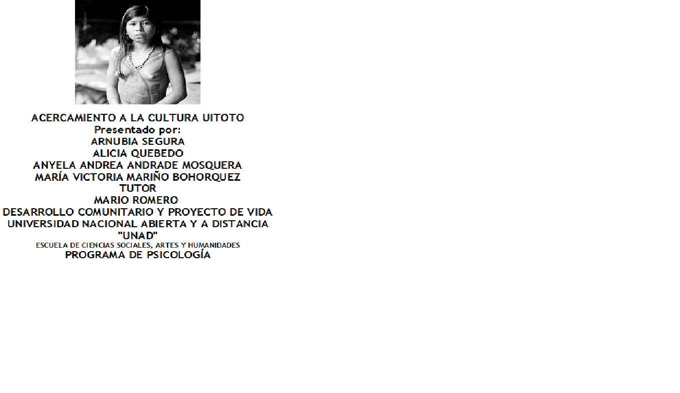 ACERCAMIENTO A LA CULTURA UITOTO