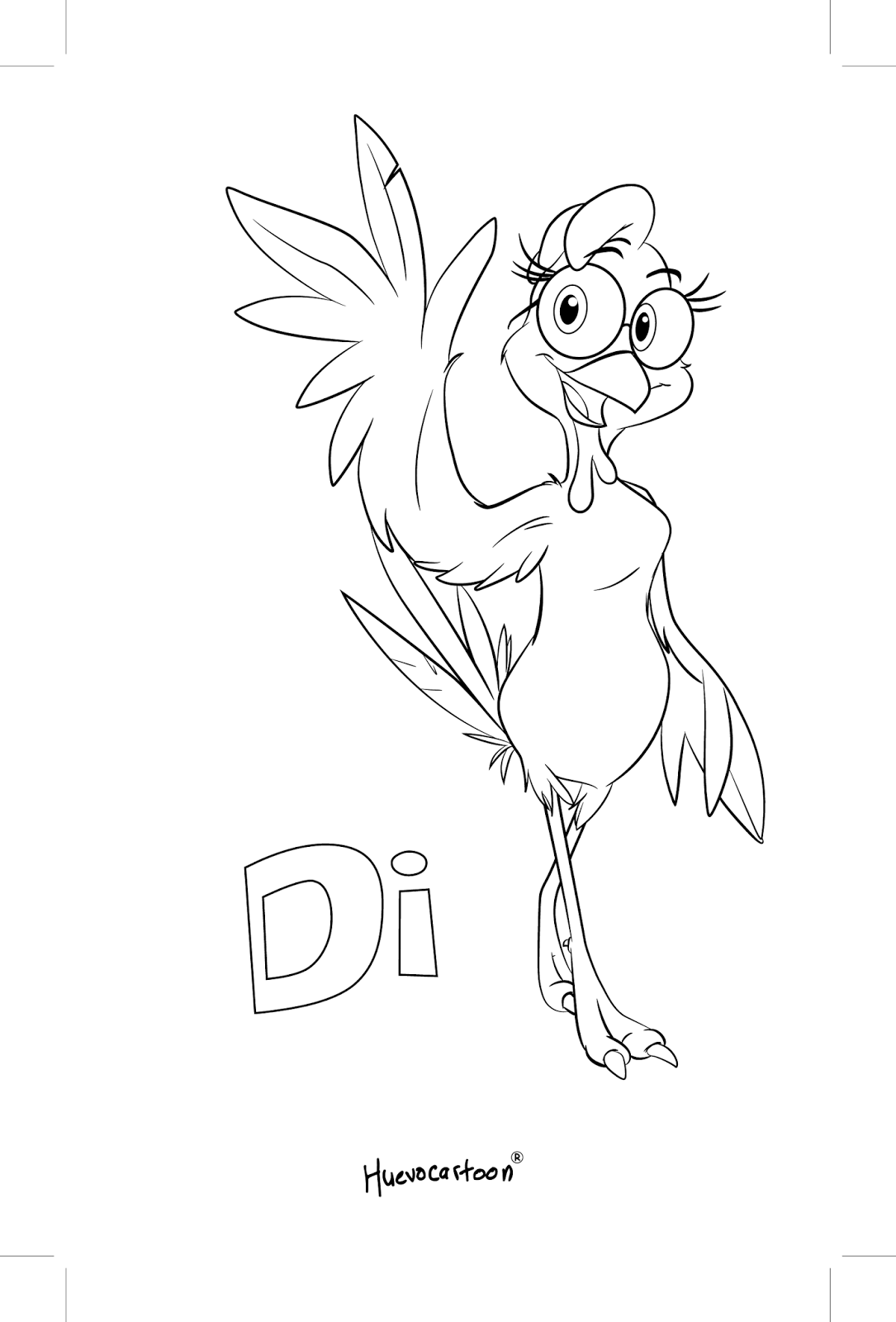 Toto Un Gallo Con Muchos Huevos Sketch Coloring Page