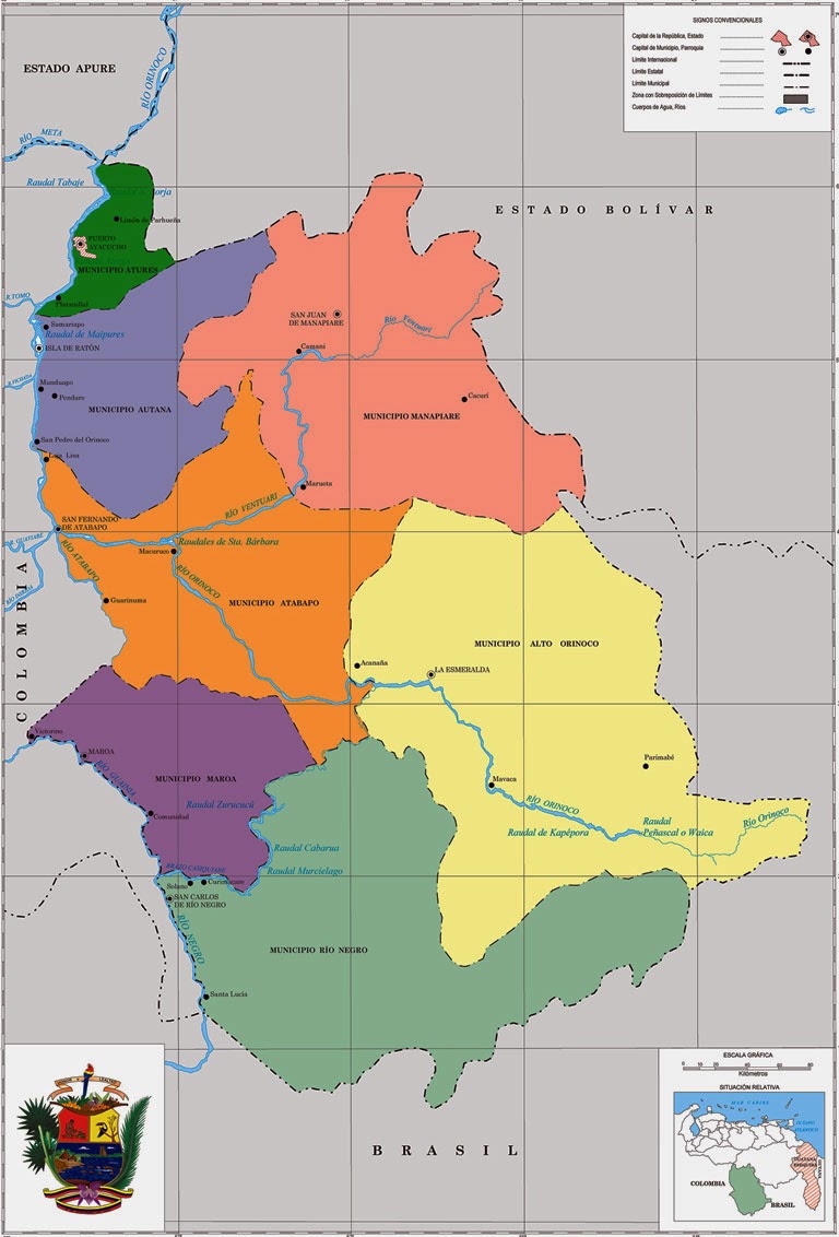 Blog de Biologia: Mapa del Estado Amazonas - Venezuela